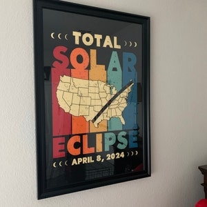 Total Solar Eclipse 2024 Poster, Astronomy Uncoated Wall Art, April 8 ...