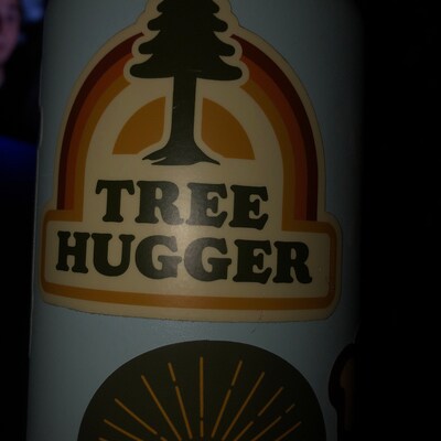 Tree Hugger Sticker, Retro Sticker for Tree Lovers, Environmental ...