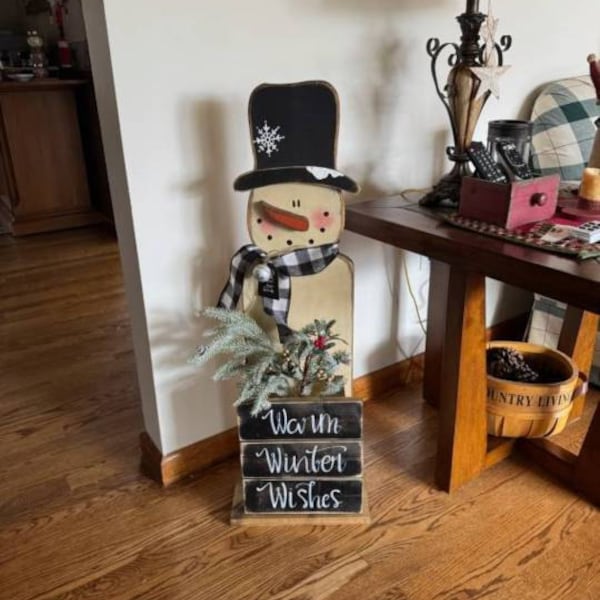 Standing Wood Pilgrim Set/3 Feet Tall/primitive Thanksgiving Decor/made ...