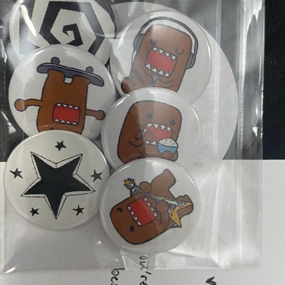 Domo Pins 4 Piece 1 Inch Button Pin Set Comes With Freebies Please Read ...