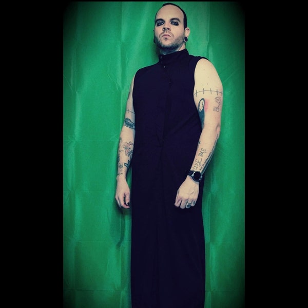 Avant Garde Dark Fashion Robe - Gothic Androgynous Long Shirt ...