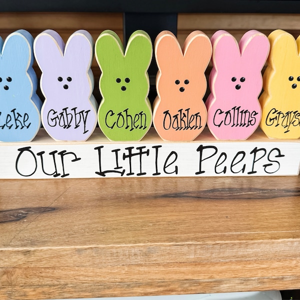 Easter Peeps Wooden Block Set Personalized Peeps Block Set Easter ...