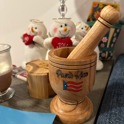 Pilon Para Mofongo Puerto Rico 2 Souvenir Puertorriqueño Wood Mortar ...
