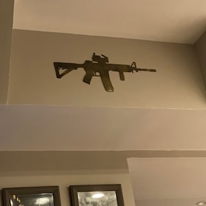 AR-15 Metal Gun Sign Custom Metal Wall Art Military Sign Firearm ...