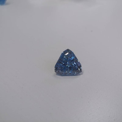 Quality Lab Created London Blue Topaz Triangle Shape 12X12X8.40MM Step ...