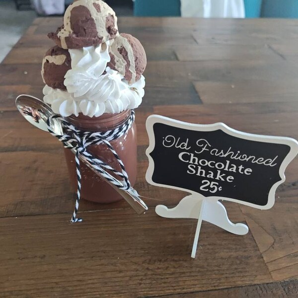 Mini Faux Milkshake Tiered Tray Decorfaux Ice Cream Milkshakefake Mini ...