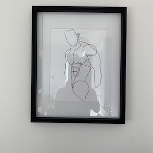 One Line Art Man Male Body Outline Sketch Abstract Nude | Etsy