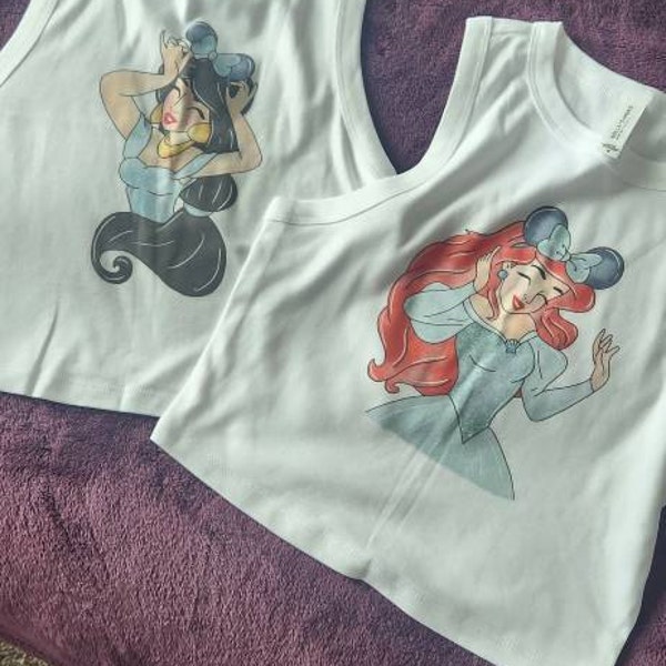 Princess Crop Tank Top, Princess Kids Tshirt, Womens Ariel Baby Tee ...