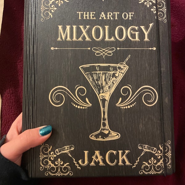 Custom Wooden Cocktail Recipe Book Eco Friendly Cooking Gift Recipe ...