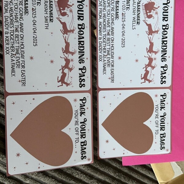 Personalised Scratch off Boarding Pass, Customised Surprise Birthday ...