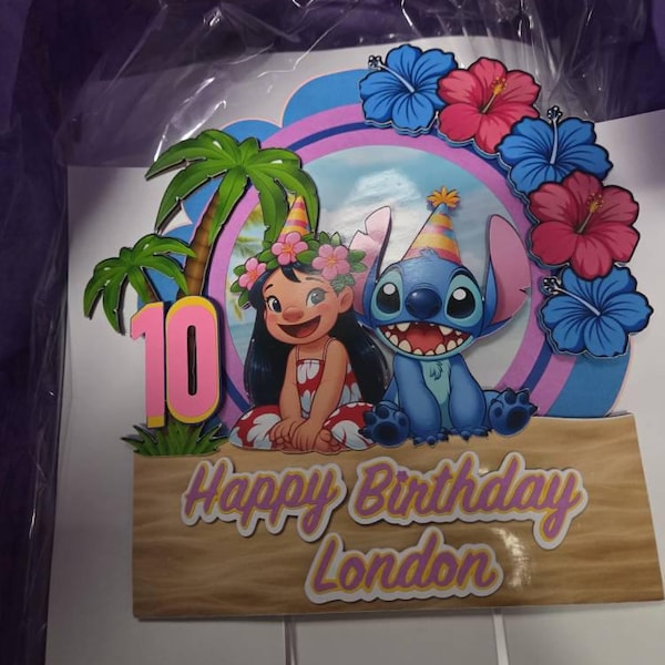 Lilo & Stitch Birthday Cake Topper - Etsy