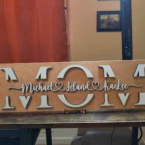 3D Personalized Mom Sign With Children Name Personalized Mother's Day ...