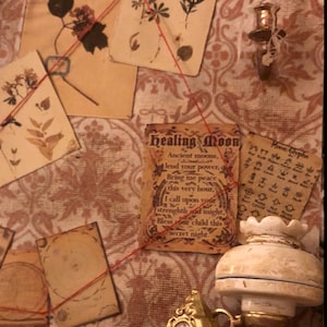 6 MAGIC SPELL Miniature Scroll Set 2 1:12 Readable Dollhouse Miniature ...