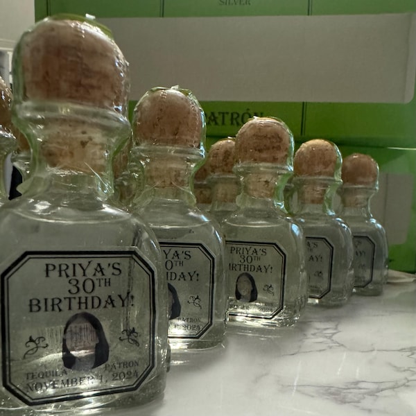 Mini Tequila Custom Label 50ML, Graduation Label, Mini Patron Labels ...