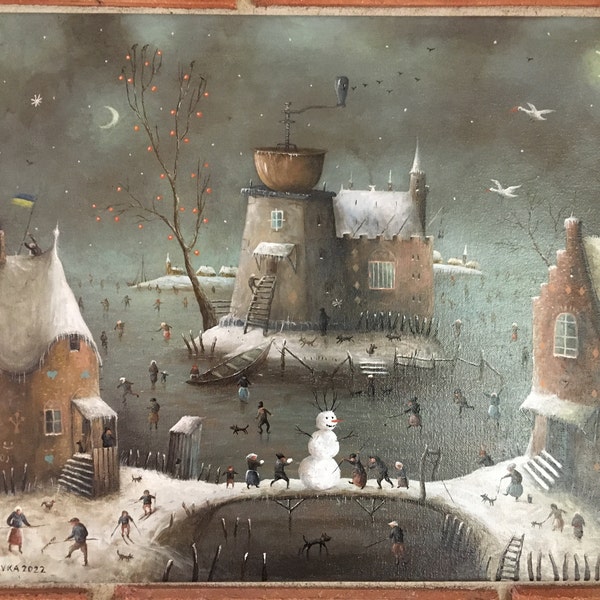 Whimsical Summer Landscape Painting, Pop Surrealism Wall Art Canvas ...