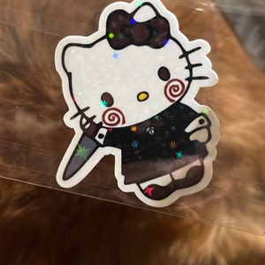 Horror Kitty Stickers Holographic Vinyl Stickers Mini Sticker Pack ...