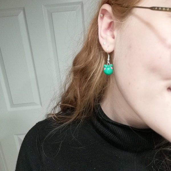 Strawberry Cow Clay Earrings - Handmade, Handpainted, Cute - Etsy