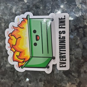 Cute Dumpster Fire Sticker - Etsy