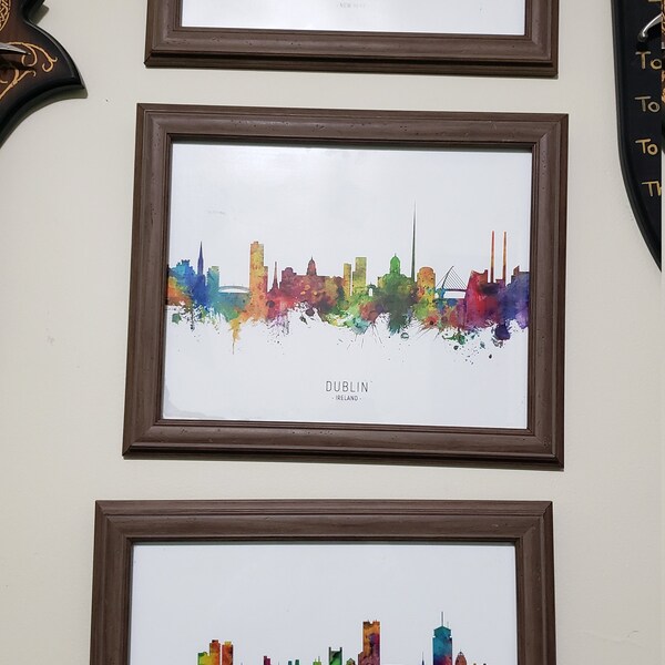 Dublin Skyline, Ireland - Cityscape Painting Art Print Poster CX (6497 ...