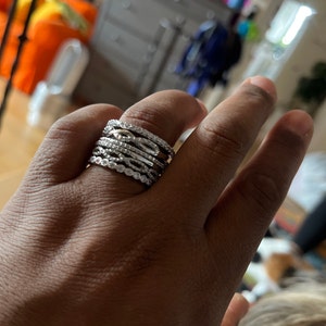 Six Set of Stackable/stacking Rings in Cubic Zircon & Sterling Silver ...