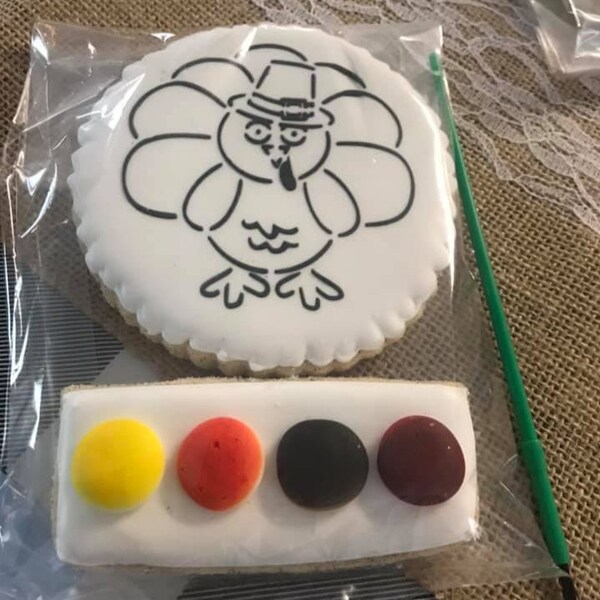 DIGITAL PYO Turkey With Hat Stencil, Thanksgiving, Cookie Stencil, Svg ...