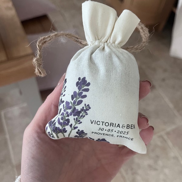 Personalized Lavender Sachet Favor | Custom Name Wedding, Engagement ...