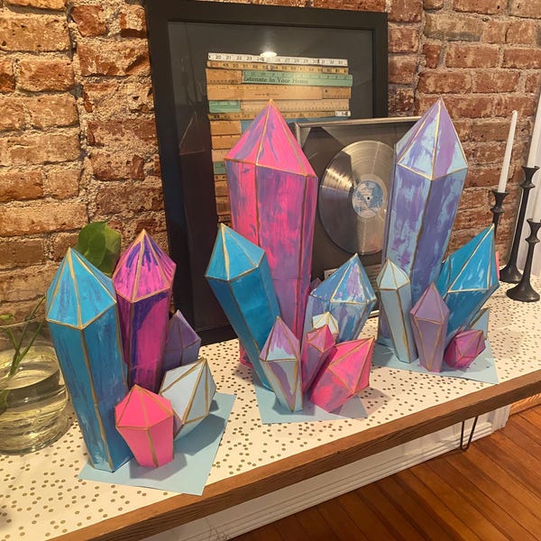 BIG Crystals Papercraft. Set of 7 With 4 Options Paper Size. You Get ...