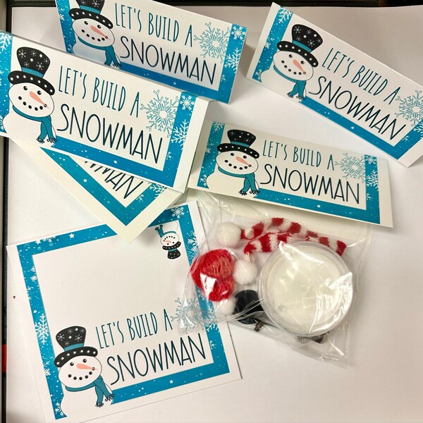 Let's Build A Snowman Printable Bag Topper - Print at Home - Classroom ...