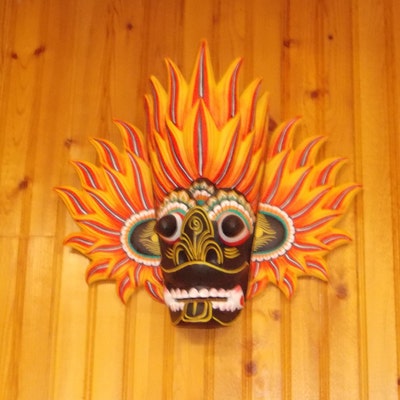 Ceylonese Wooden Hand Carved Traditional Gini Raksha fire - Etsy