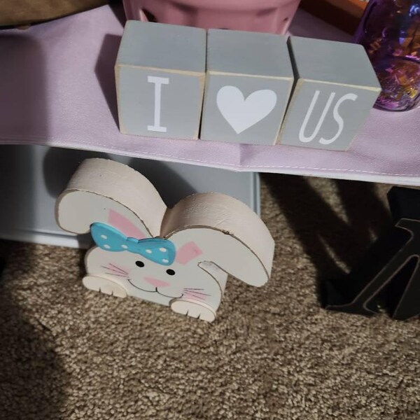 Small Wood Sign, Set of 3 Blocks, 1.5", Mantle Decor, Shelf Sitter ...
