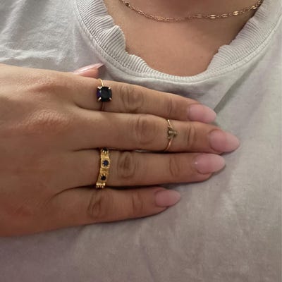 Rainbow Gemstone Eternity Band, Multi Gemstone Ring, 14k Gold Rainbow ...