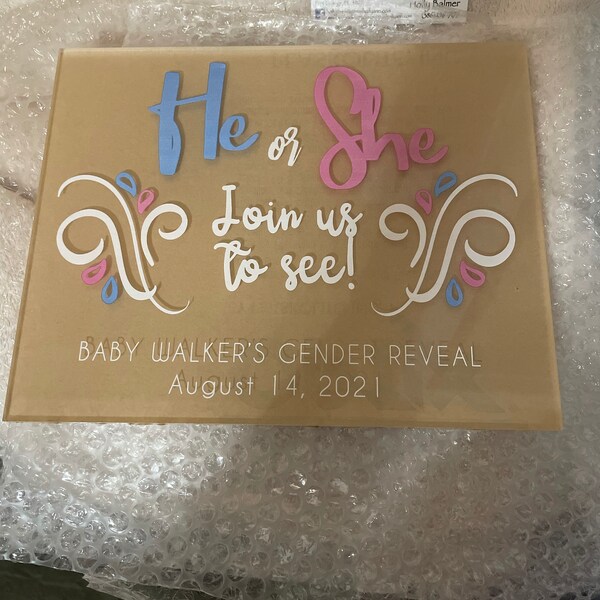 Gender Reveal Sign - Gender Reveal Party, Gender Reveal Decor, Pink or ...