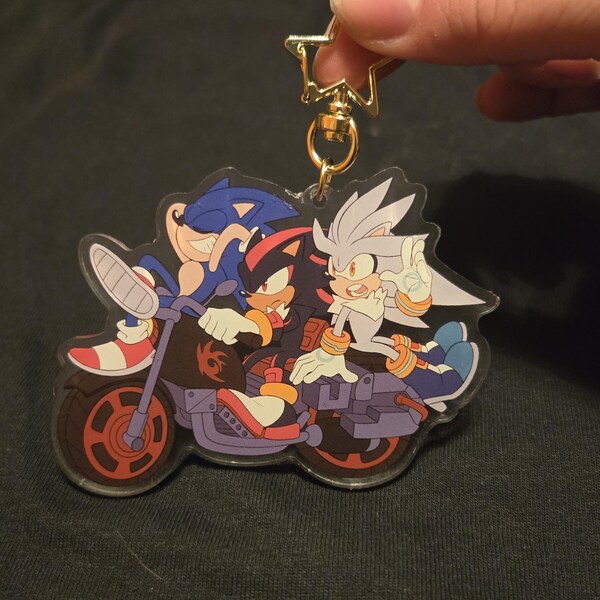 Super Sonic & Shadow Spinning Acrylic Keychains - Etsy