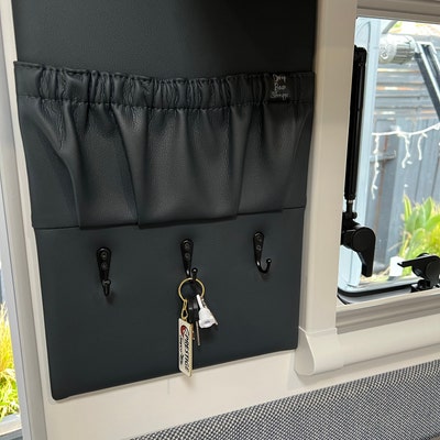Caravan or Motorhome Double Storage Pockets / Pouch Leatherette Drop ...