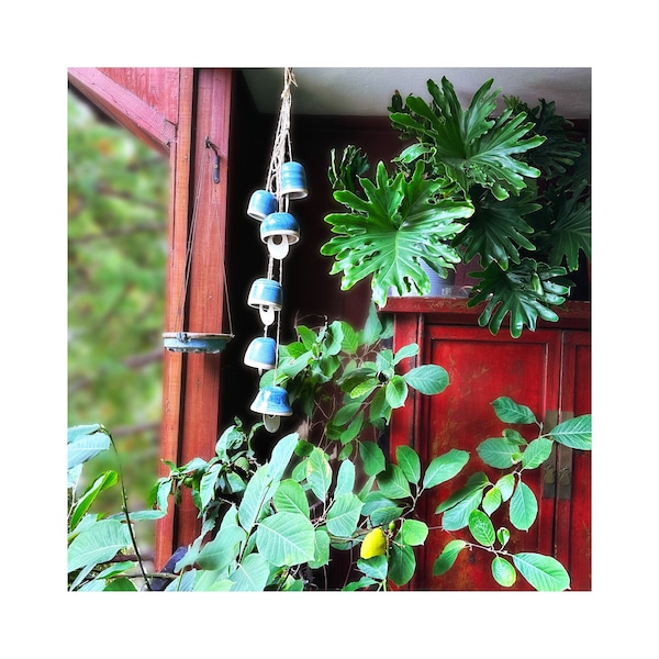 7 Tier -one Medium off White Clay- Ceramic Wind Chime -wind Chime-patio ...
