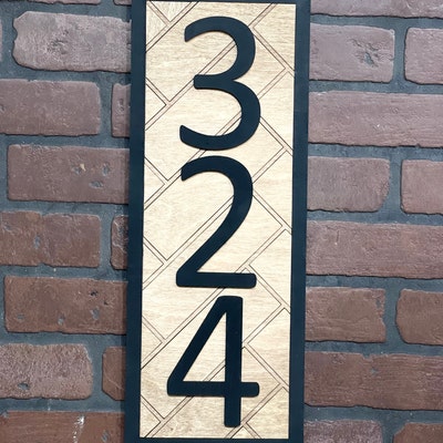 Vertical Address Sign SVG, Digital Address Sign, Herringbone Address ...