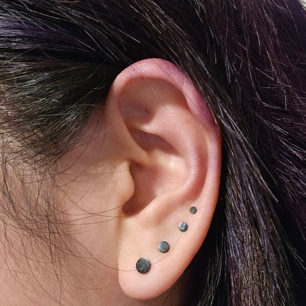 14K Solid Gold THREADLESS Push Pin Bezel CZ Flat Back 16G/18G/20G ...