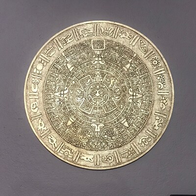 Mayan Empire Calendar Real 24K Gold Ancient Piedra Del Sol Aztec Sun ...