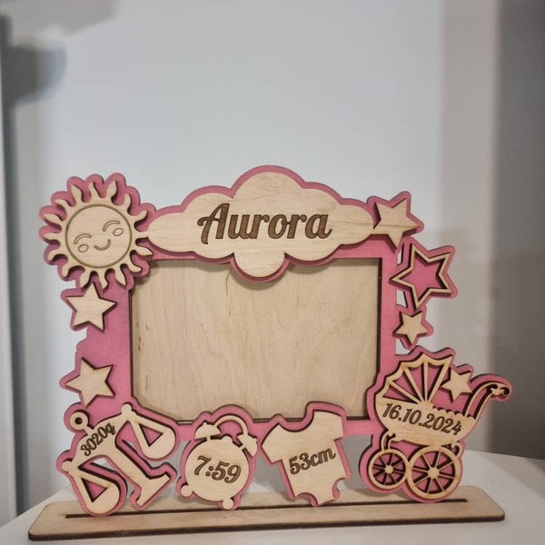 Baby Birth Photo Frame SVG, Baby Picture Frame Laser Cut Files, Child ...