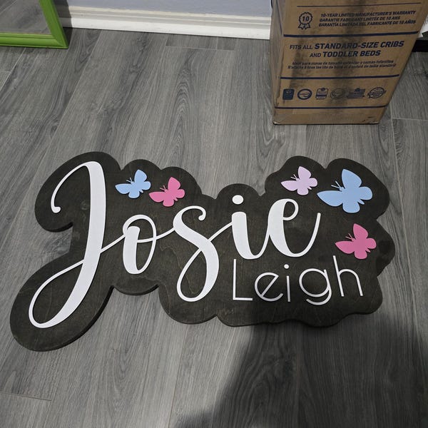 Large Wood Name Sign, Nursery Name Sign, Boho Nursery Sign , Above Crib ...