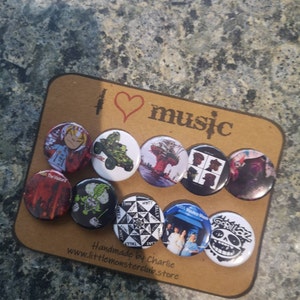 BAND LOGO Pins Rock Punk Metal Pop Music Pins Any Band Choose Your Own ...