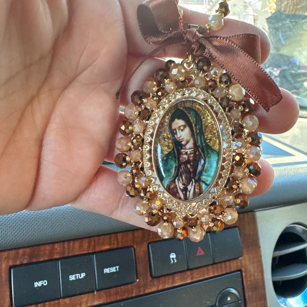 Virgin of Guadalupe Car Rearview Mirror Charm,rearview Mirror Accessory ...