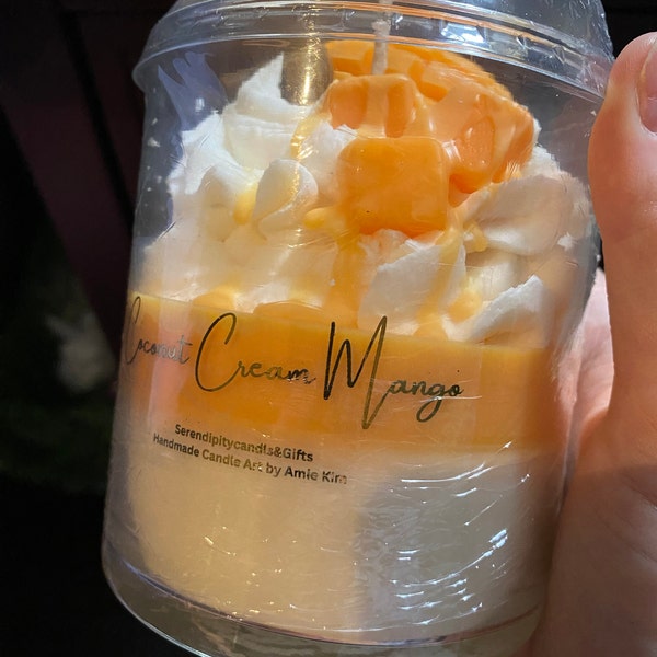 Mango Coconut Cream Dessert Candle 16 Oz Birthday Gift, Gift for Her ...