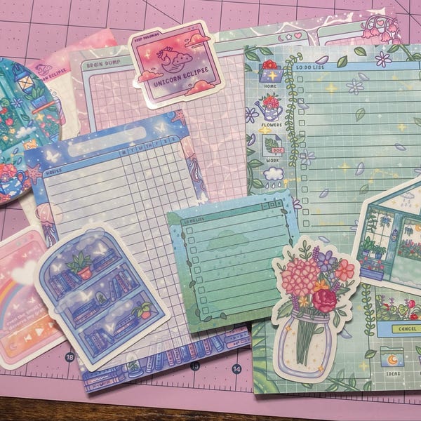 Starry Clouds Aesthetic Sticky Note Kawaii Dreamy Aesthetic - Etsy