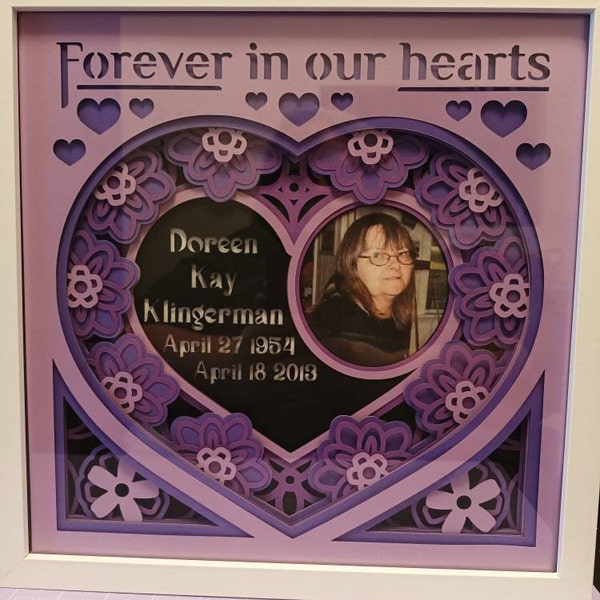CUSTOMIZABLE MEMORIAL Shadow Box Svg, 3D SVG, Memorial Gift ...