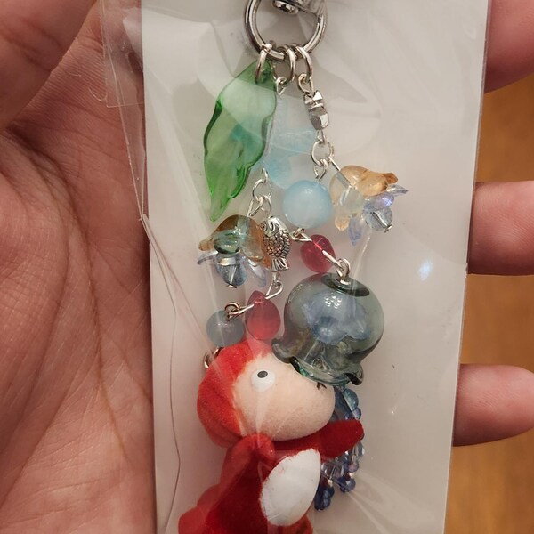 Ponyo Keychain With Flocked Ponyo Charm - Etsy