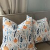 Blue Autumn Fall Throw Pillow Cover - Farmhouse Rustic Boho Minimalist ...