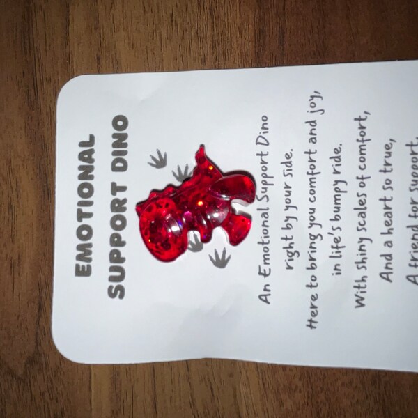 Emotional Support Dino, Pocket Hug Dinosaur, Worry Fidget Charm ...