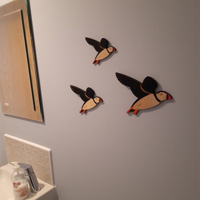 Flying Wooden Puffins Wall Decor Hangings - Etsy