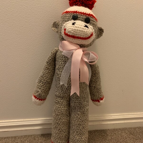 CROCHET PATTERN Spunky the Big Sock Monkey Amigurumi - Etsy